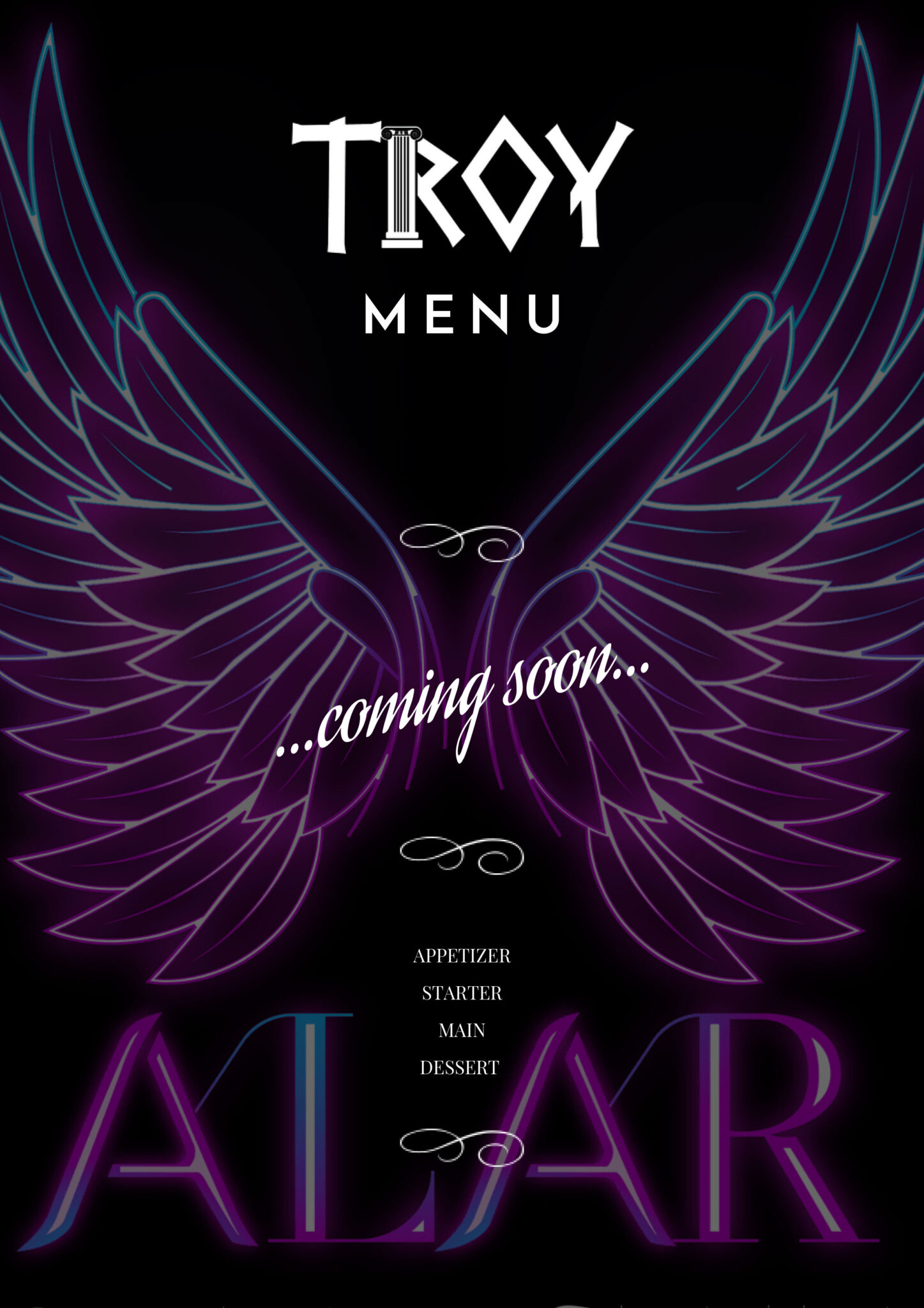 TROY Menu – Alar Dinner Show